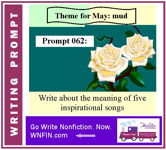 Writing Prompt Write About The Meaning Of Five Inspirational Songs