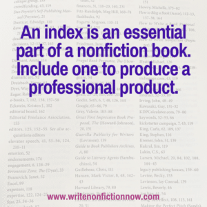 Don’t Publish a Nonfiction Book without an Index - Write Nonfiction NOW!